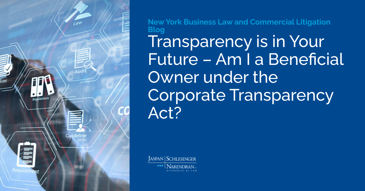 Transparency is in Your Future – Am I a Beneficial Owner under the ...