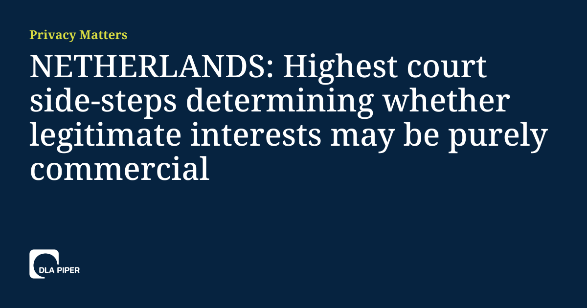 NETHERLANDS: Highest court side-steps determining whether legitimate ...