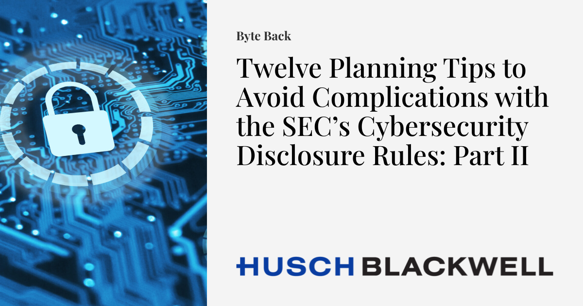 Twelve Planning Tips to Avoid Complications with the SEC’s ...