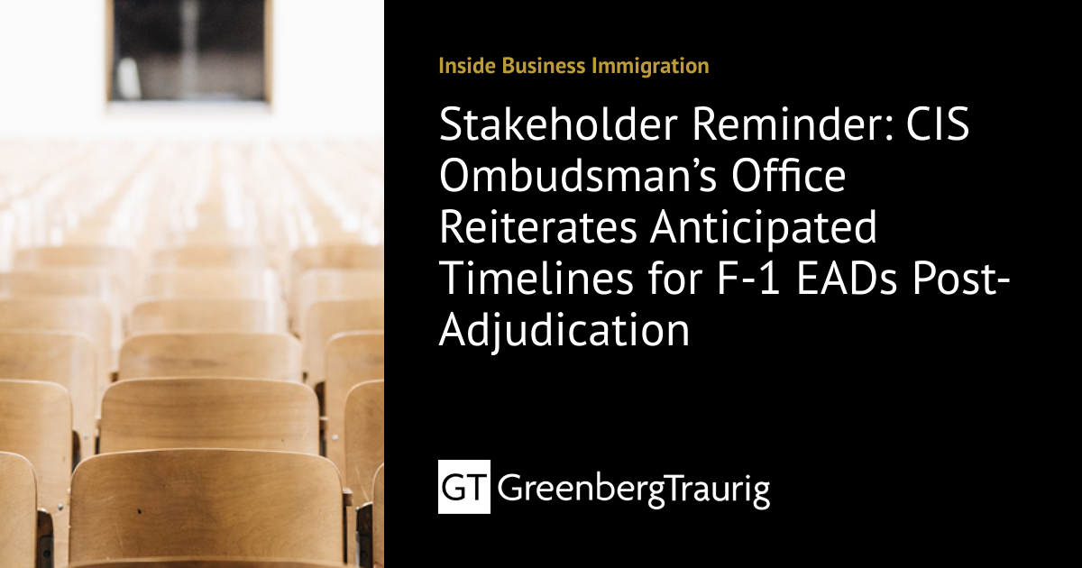 Stakeholder Reminder: CIS Ombudsman’s Office Reiterates Anticipated ...