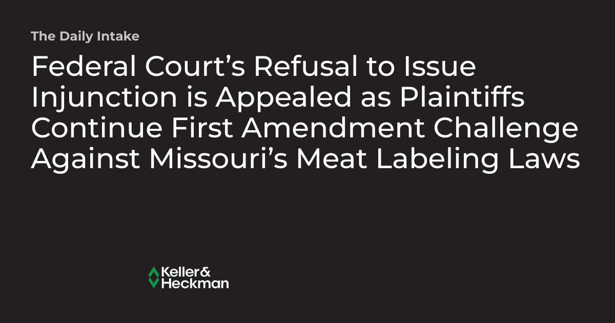 Federal Court’s Refusal to Issue Injunction is Appealed as Plaintiffs Continue First Amendment ...