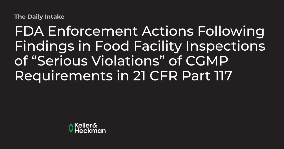 FDA Enforcement Actions Following Findings in Food Facility Inspections ...
