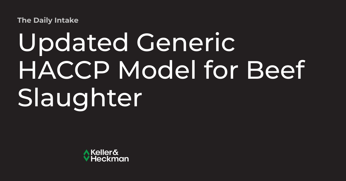 Updated Generic HACCP Model for Beef Slaughter | The Daily Intake