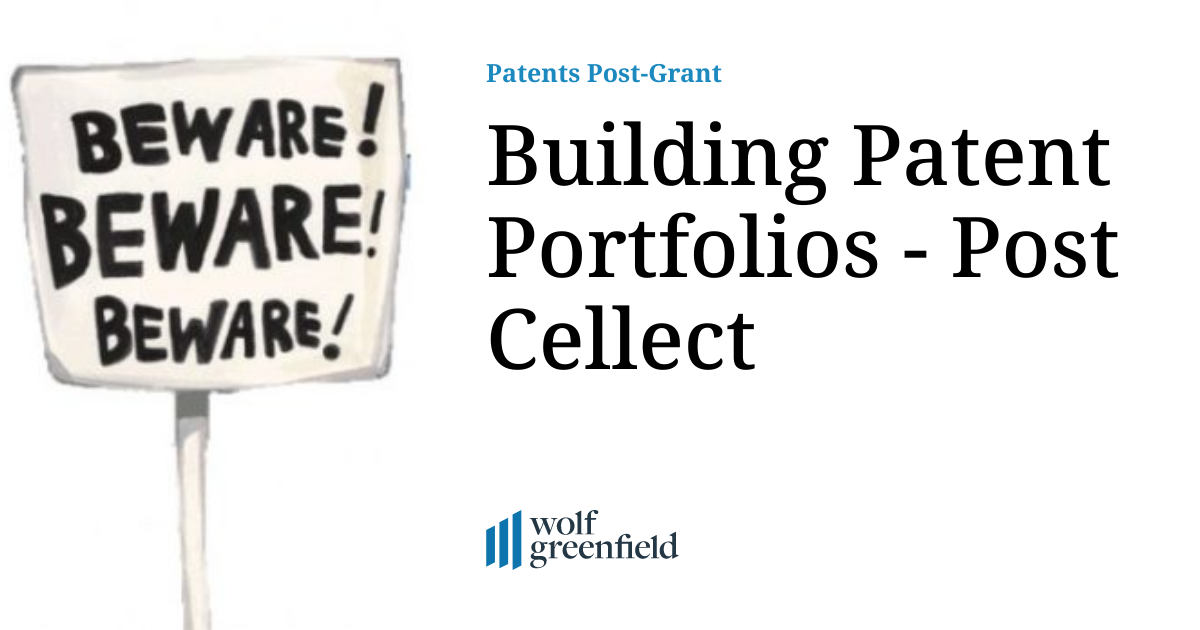 Building Patent Portfolios - Post Cellect | Patents Post-Grant