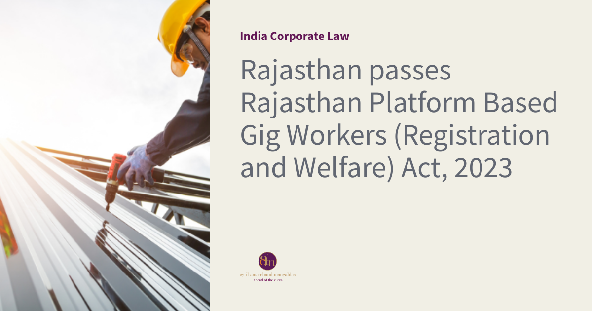 Rajasthan passes Rajasthan Platform Based Gig Workers (Registration and ...