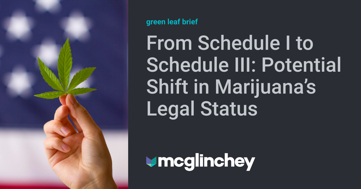 From Schedule I to Schedule III: Potential Shift in Marijuana’s Legal Status | green leaf brief