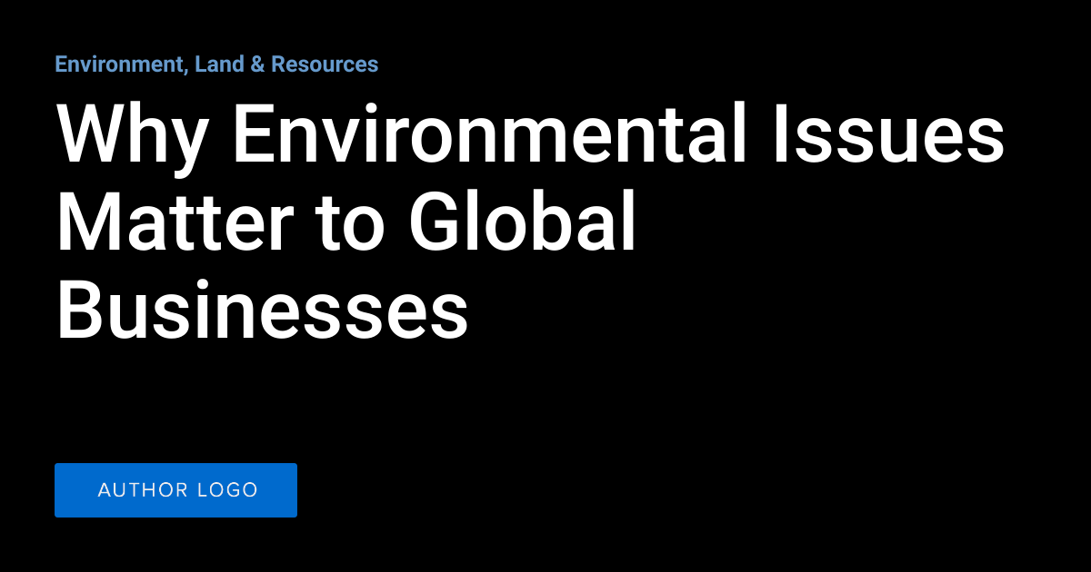Why Environmental Issues Matter to Global Businesses | Environment ...