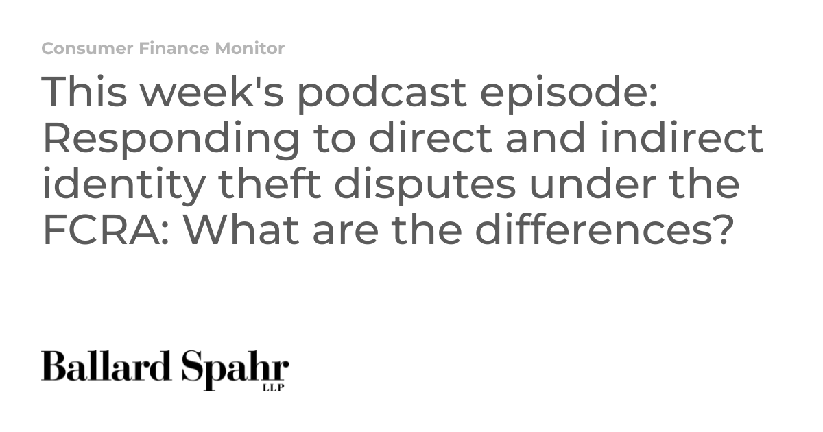 This week's podcast episode: Responding to direct and indirect identity ...
