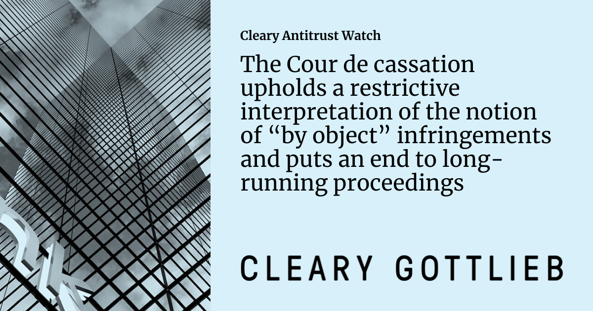 The Cour de cassation upholds a restrictive interpretation of the ...