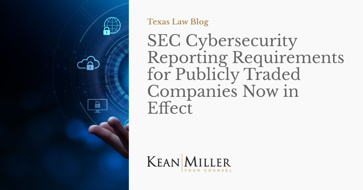 SEC Cybersecurity Reporting Requirements for Publicly Traded Companies ...
