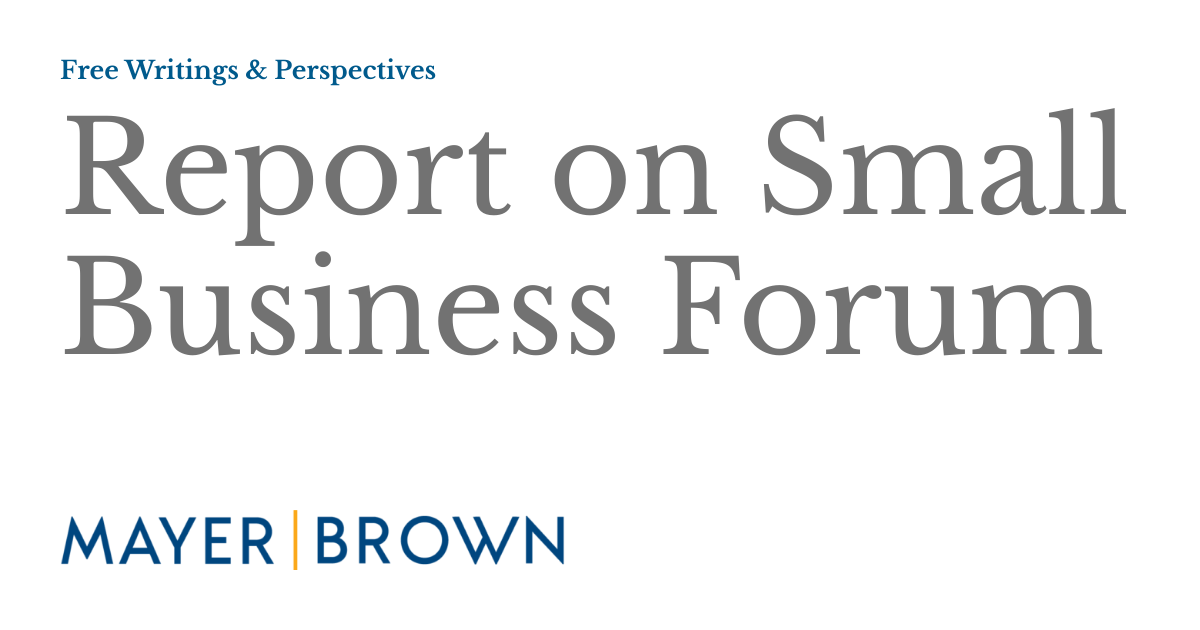 Report on Small Business Forum | Free Writings & Perspectives