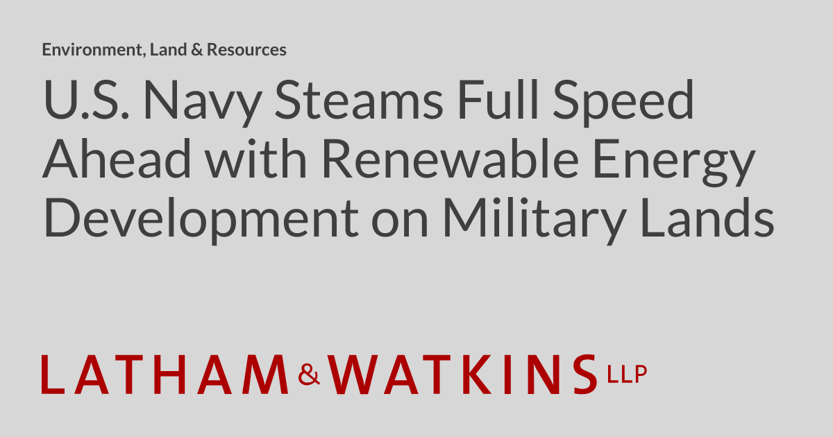 U.S. Navy Steams Full Speed Ahead with Renewable Energy Development on ...