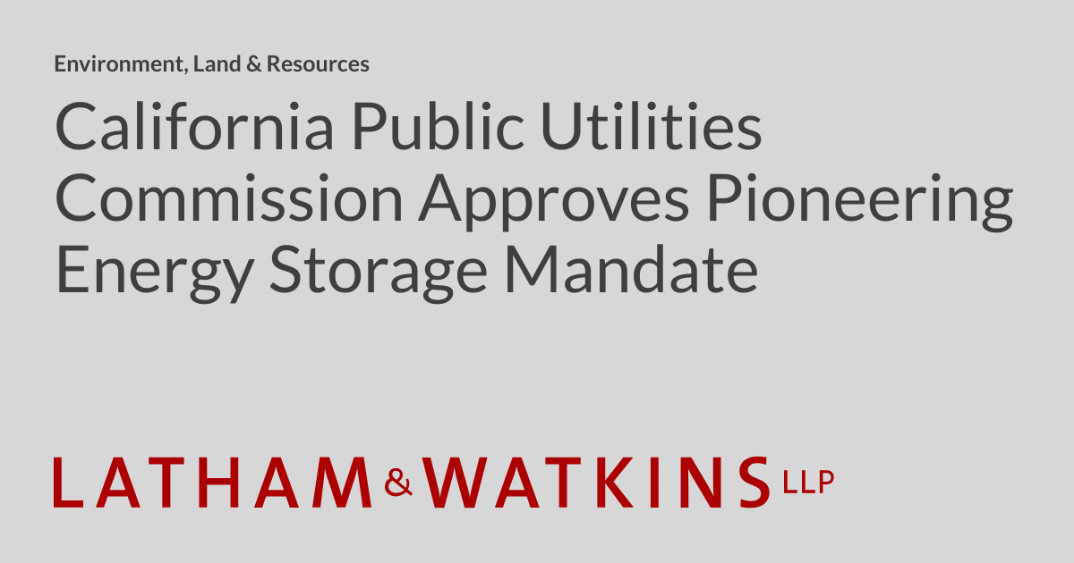 California Public Utilities Commission Approves Pioneering Energy ...