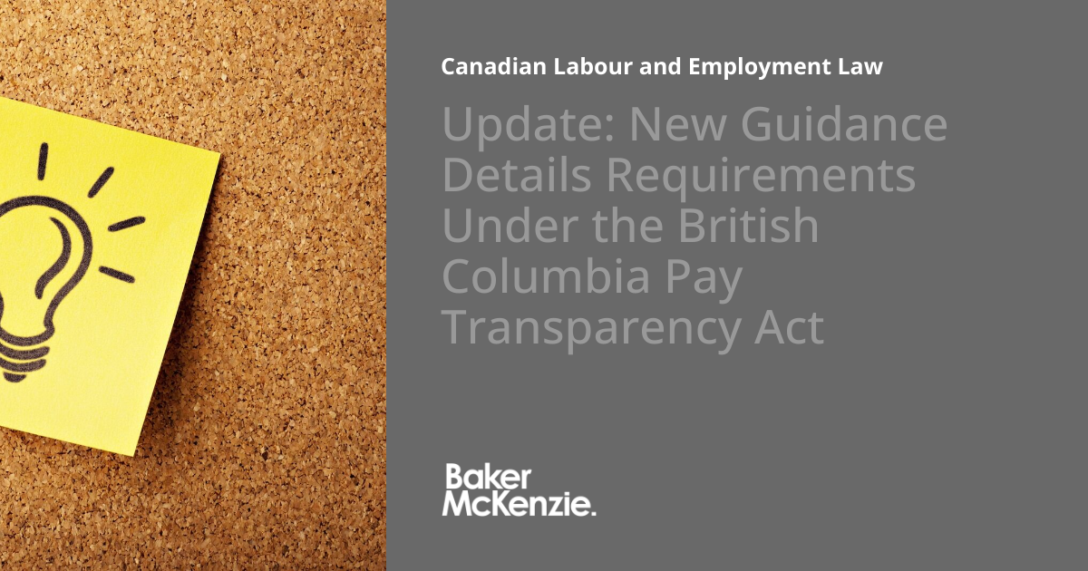 Update: New Guidance Details Requirements Under the British Columbia ...