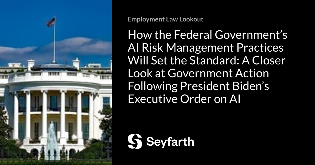 How the Federal Government’s AI Risk Management Practices Will Set the ...