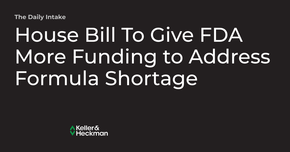 House Bill To Give FDA More Funding to Address Formula Shortage | The ...