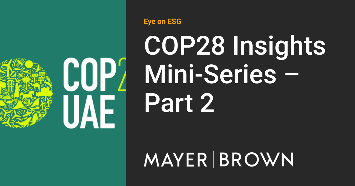 COP28 Insights Mini-Series – Part 2 | Eye on ESG