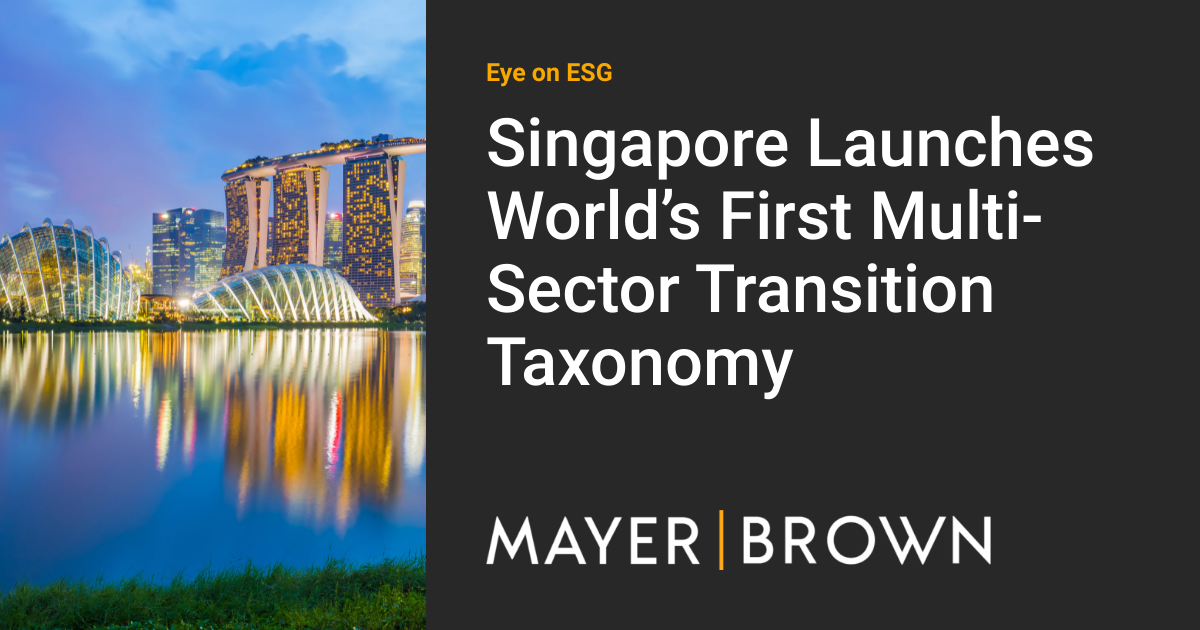 Singapore Launches World’s First Multi-Sector Transition Taxonomy | Eye ...