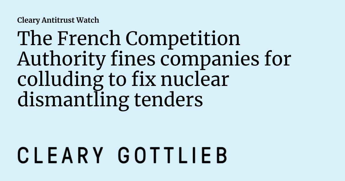 The French Competition Authority fines companies for colluding to fix ...