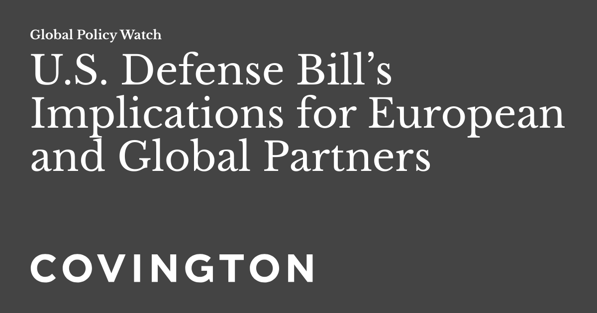 U.S. Defense Bill’s Implications for European and Global Partners ...