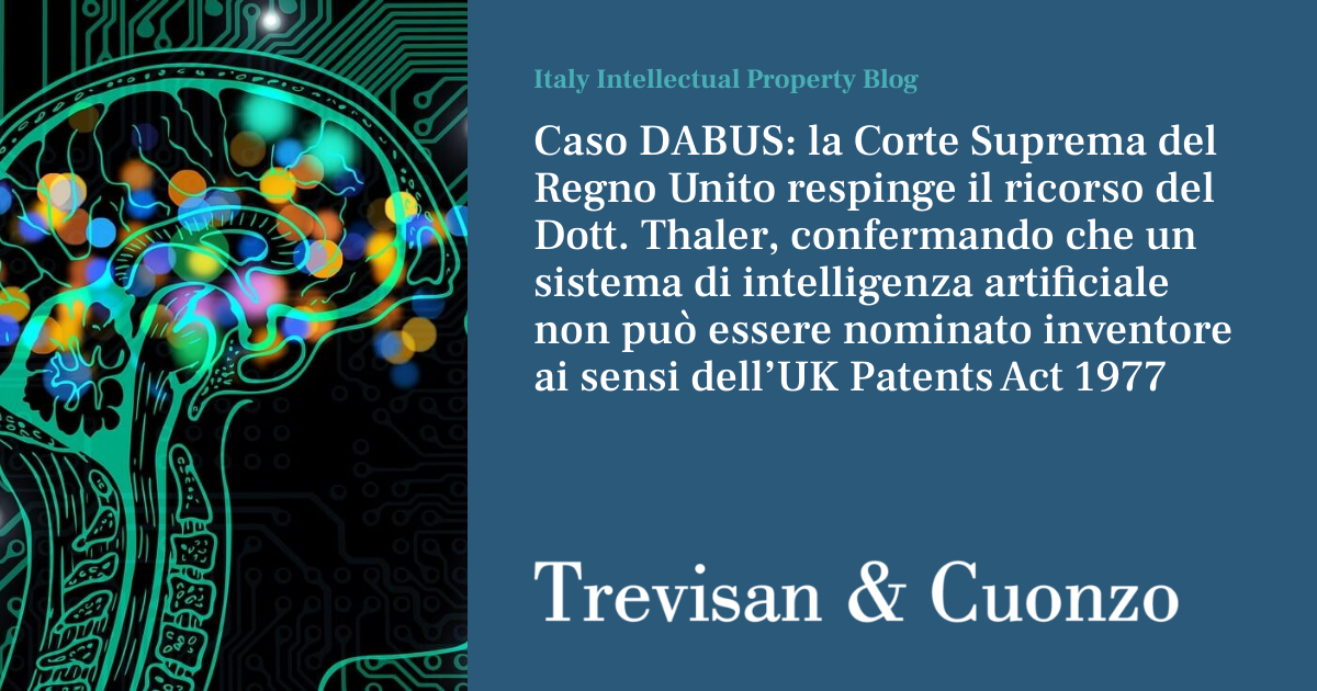 Caso DABUS: la Corte Suprema del Regno Unito respinge il ricorso del ...