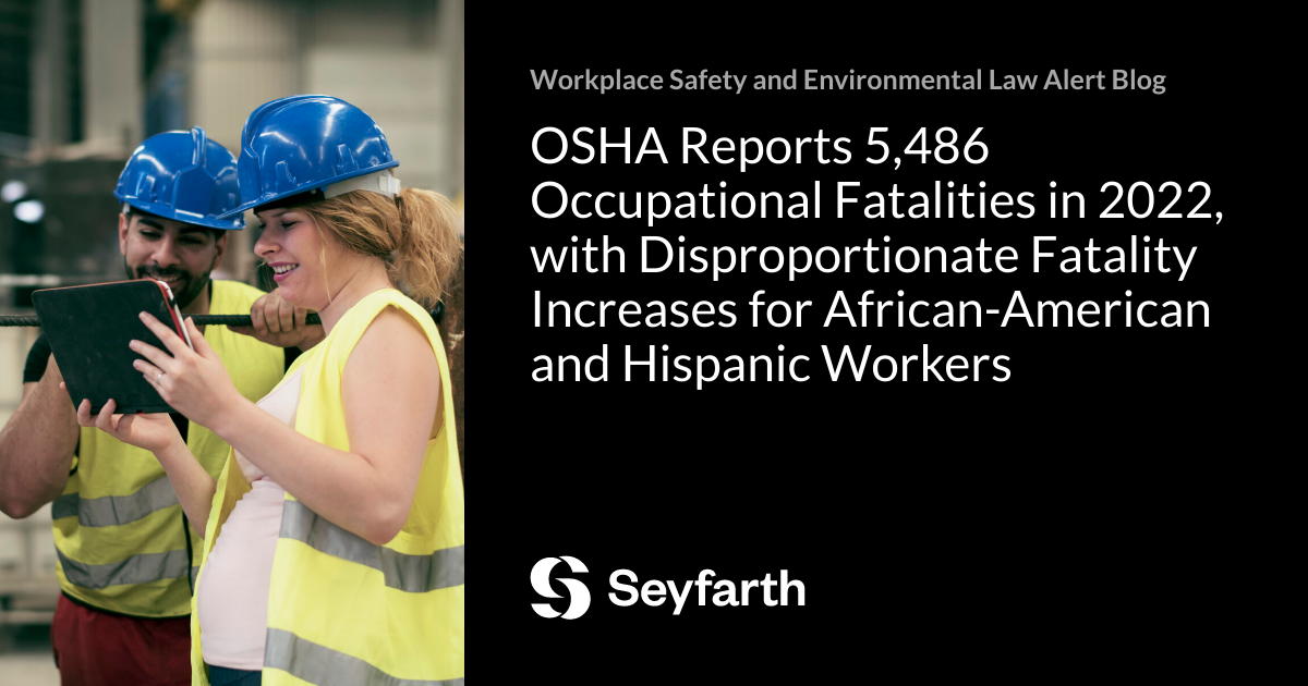 OSHA Reports 5,486 Occupational Fatalities in 2022, with ...