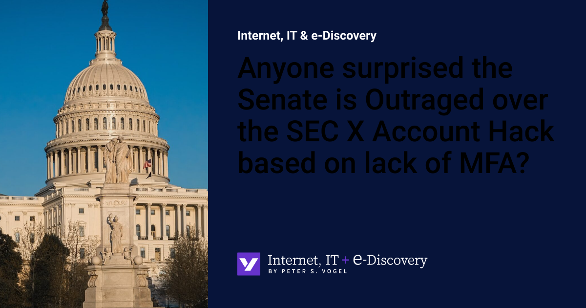 Anyone surprised the Senate is Outraged over the SEC X Account Hack ...