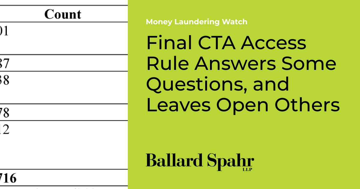 Final CTA Access Rule Answers Some Questions, and Leaves Open Others ...