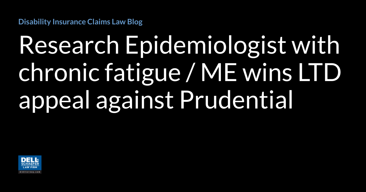 Research Epidemiologist with chronic fatigue / ME wins LTD appeal ...