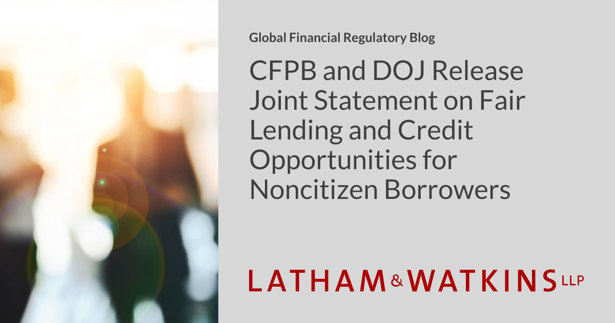 CFPB and DOJ Release Joint Statement on Fair Lending and Credit ...