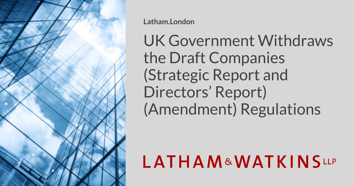 UK Government Withdraws the Draft Companies (Strategic Report and ...