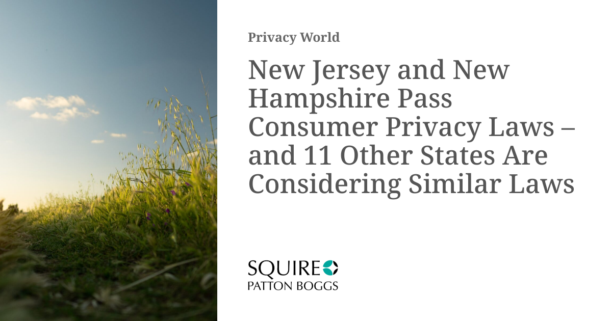 New Jersey and New Hampshire Pass Consumer Privacy Laws – and 11 Other ...