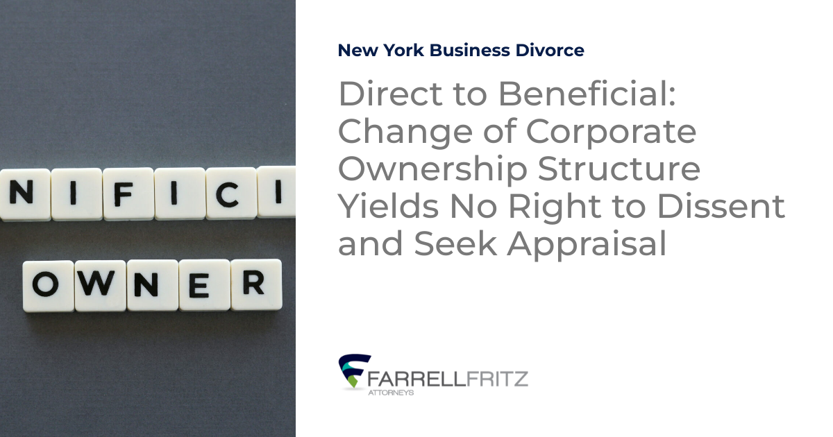 Direct to Beneficial: Change of Corporate Ownership Structure Yields No ...