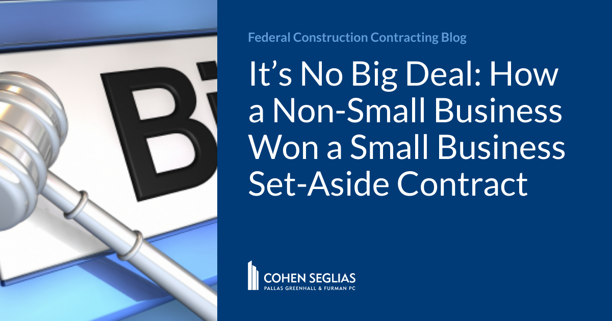 It’s No Big Deal: How a Non-Small Business Won a Small Business Set ...