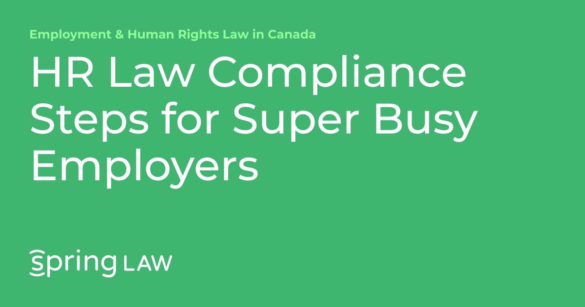 HR Law Compliance Steps for Super Busy Employers | Employment & Human ...
