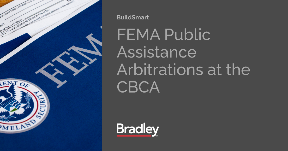 FEMA Public Assistance Arbitrations at the CBCA | BuildSmart