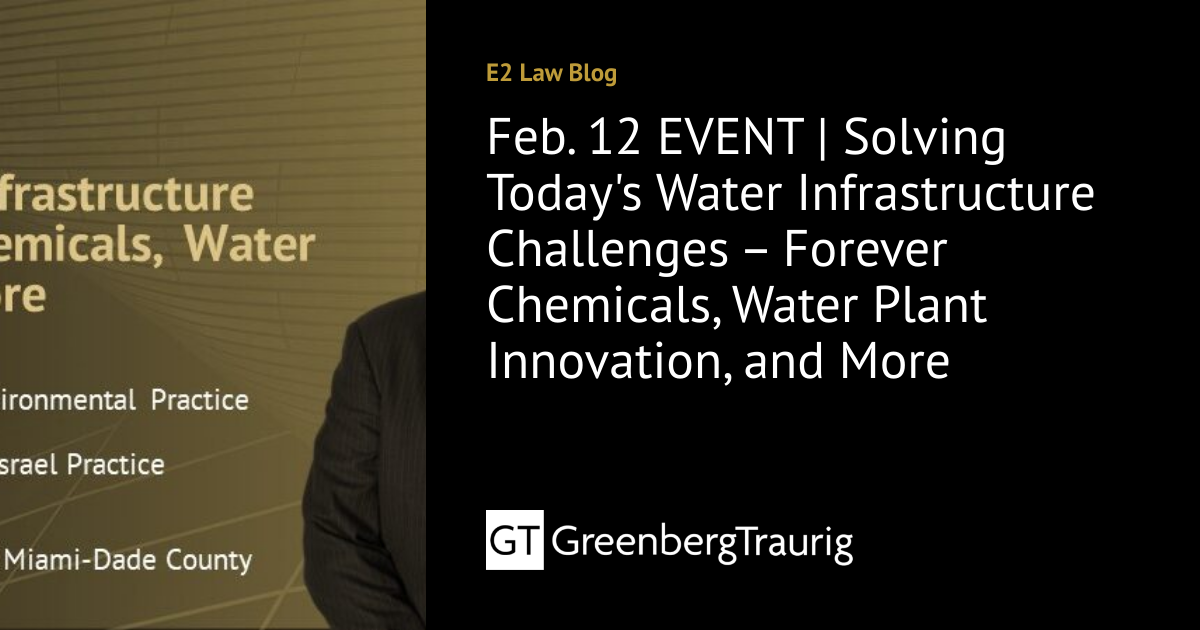 Feb. 12 EVENT | Solving Today's Water Infrastructure Challenges ...