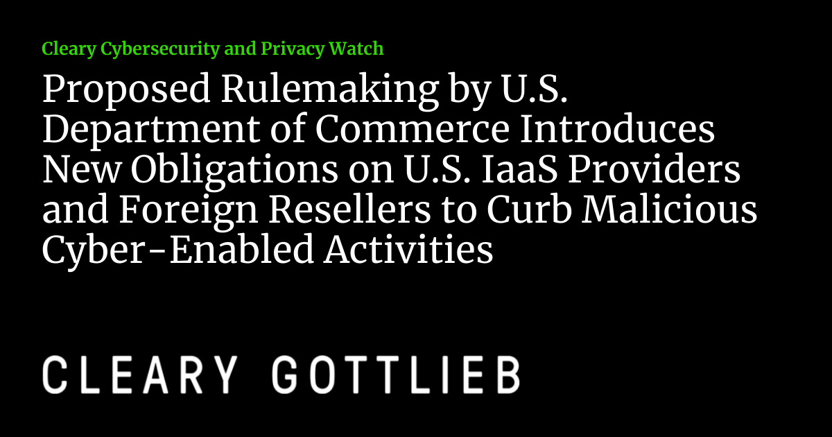 Proposed Rulemaking by U.S. Department of Commerce Introduces New ...