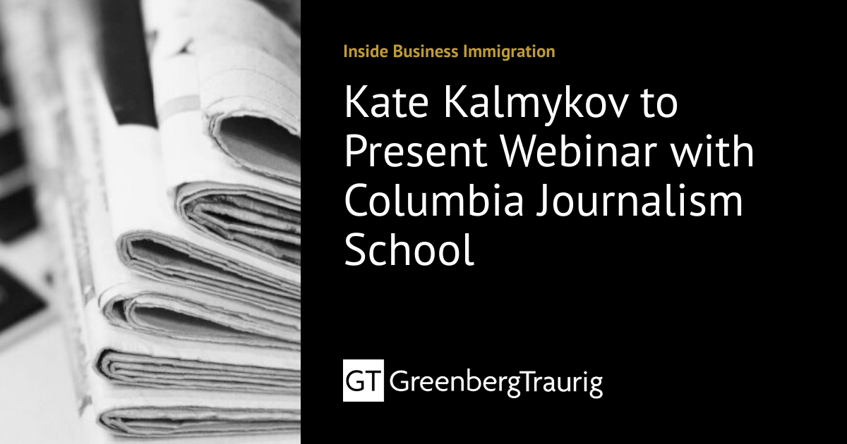 Kate Kalmykov to Present Webinar with Columbia Journalism School ...
