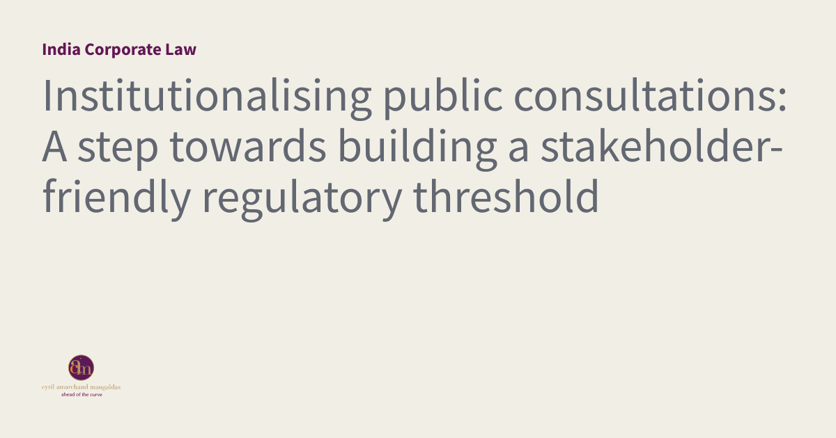 Institutionalising public consultations: A step towards building a ...