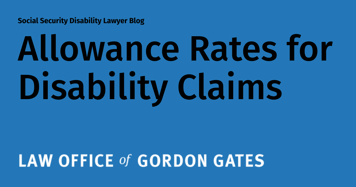 Allowance Rates for Disability Claims | Social Security Disability ...