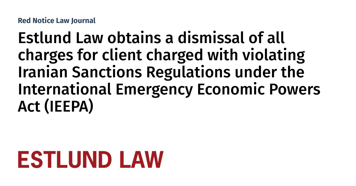 Estlund Law obtains a dismissal of all charges for client charged with ...