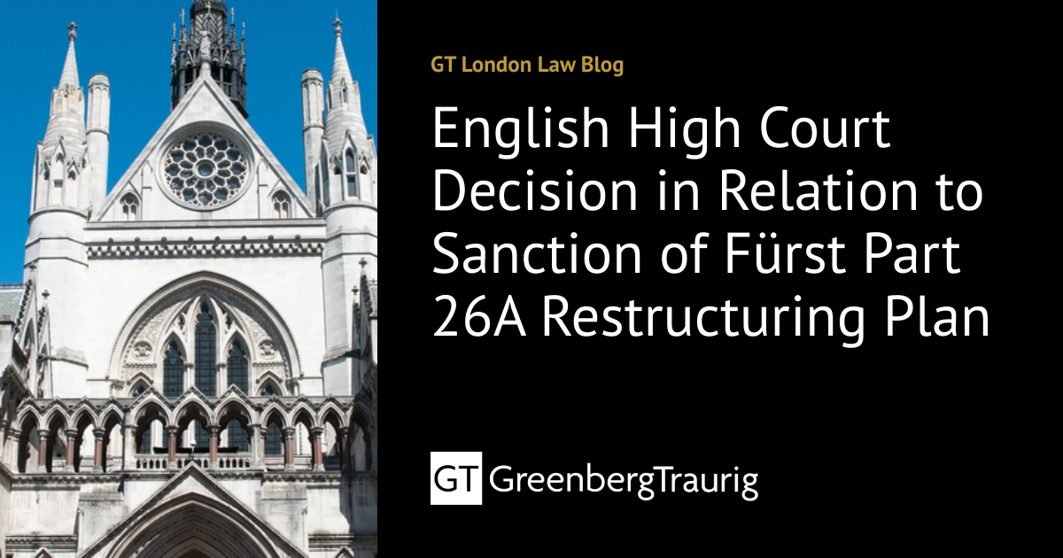English High Court Decision in Relation to Sanction of Fürst Part 26A ...