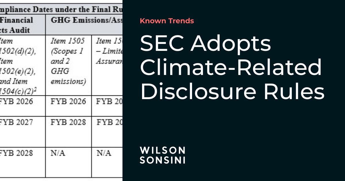 SEC Adopts Climate-Related Disclosure Rules | Known Trends