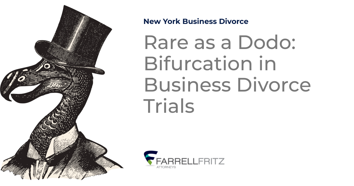 Rare as a Dodo: Bifurcation in Business Divorce Trials | New York ...
