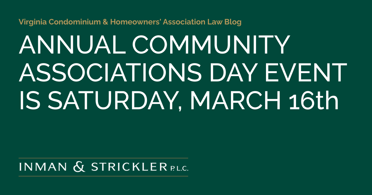 ANNUAL COMMUNITY ASSOCIATIONS DAY EVENT IS SATURDAY, MARCH 16th ...