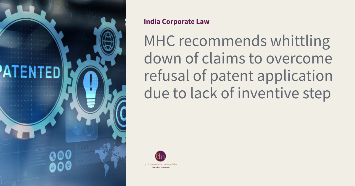 MHC recommends whittling down of claims to overcome refusal of patent ...