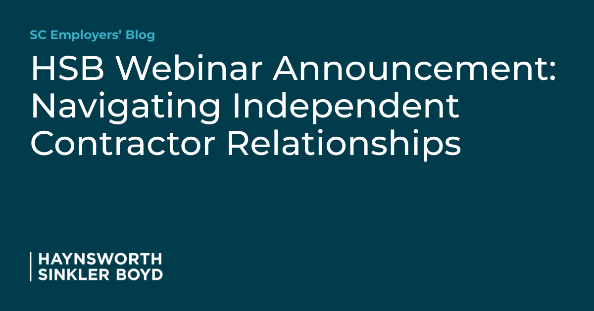 HSB Webinar Announcement: Navigating Independent Contractor ...