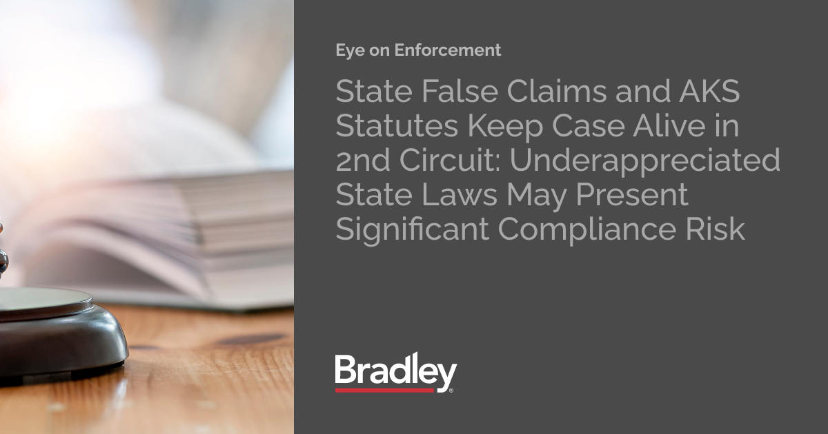 State False Claims and AKS Statutes Keep Case Alive in 2nd Circuit ...