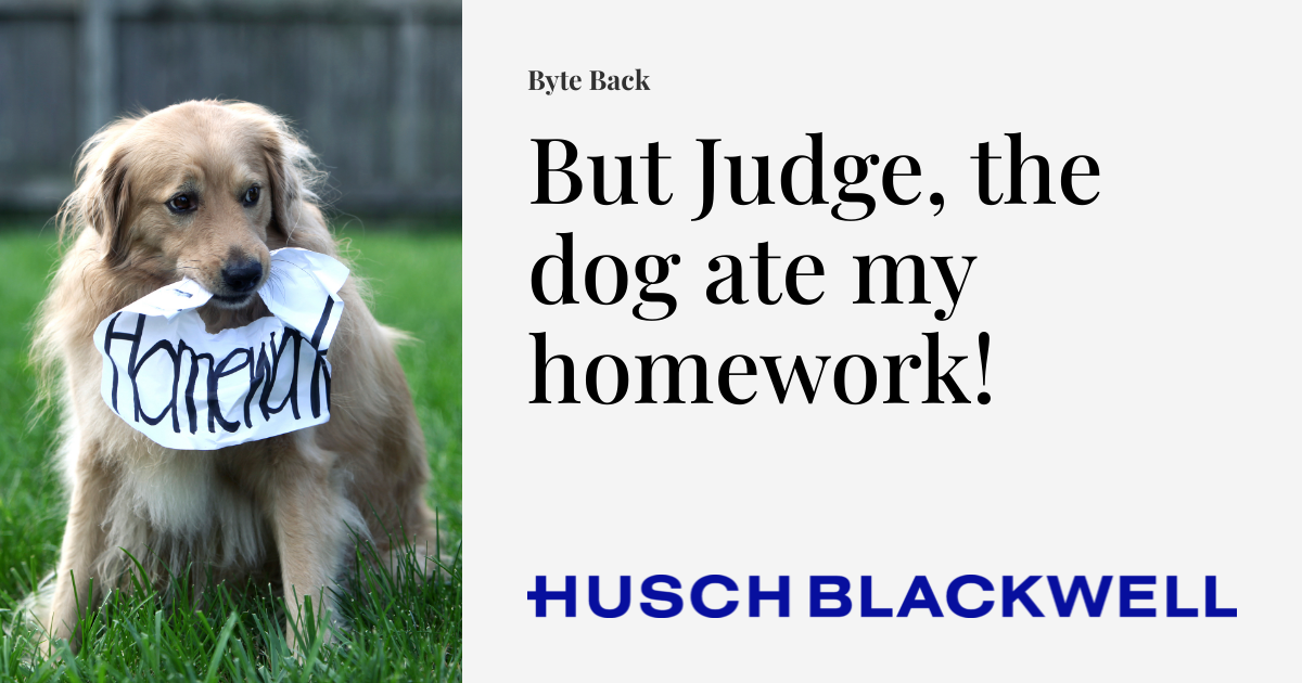 But Judge, the dog ate my homework! | Byte Back